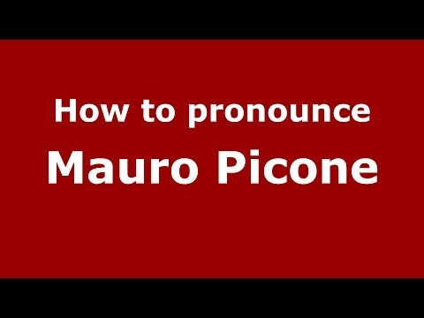 How to pronounce Mauro Picone (Italian/Italy) - PronounceNames.com