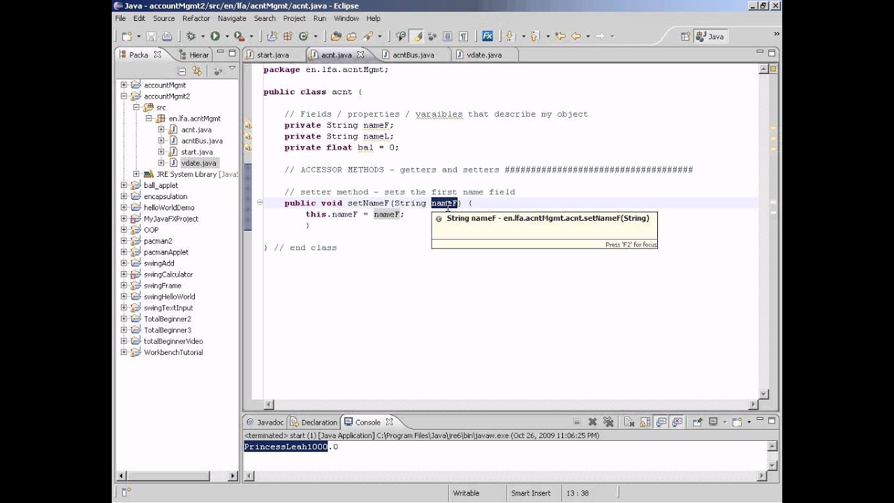 Java w/ Eclipse 21 - Bank Program Part 7