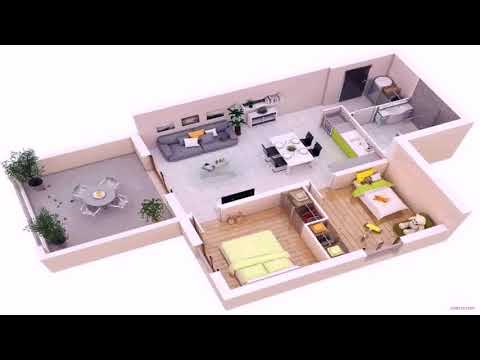 3 Bedroom House Floor Plans Single Story 3d - Gif Maker  DaddyGif.com (see description)
