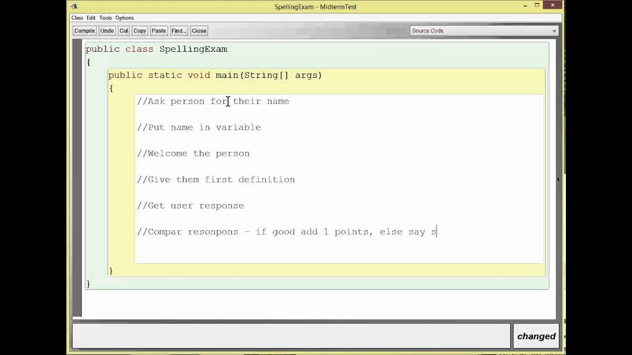 Java Pseudo Code BlueJ American Accent