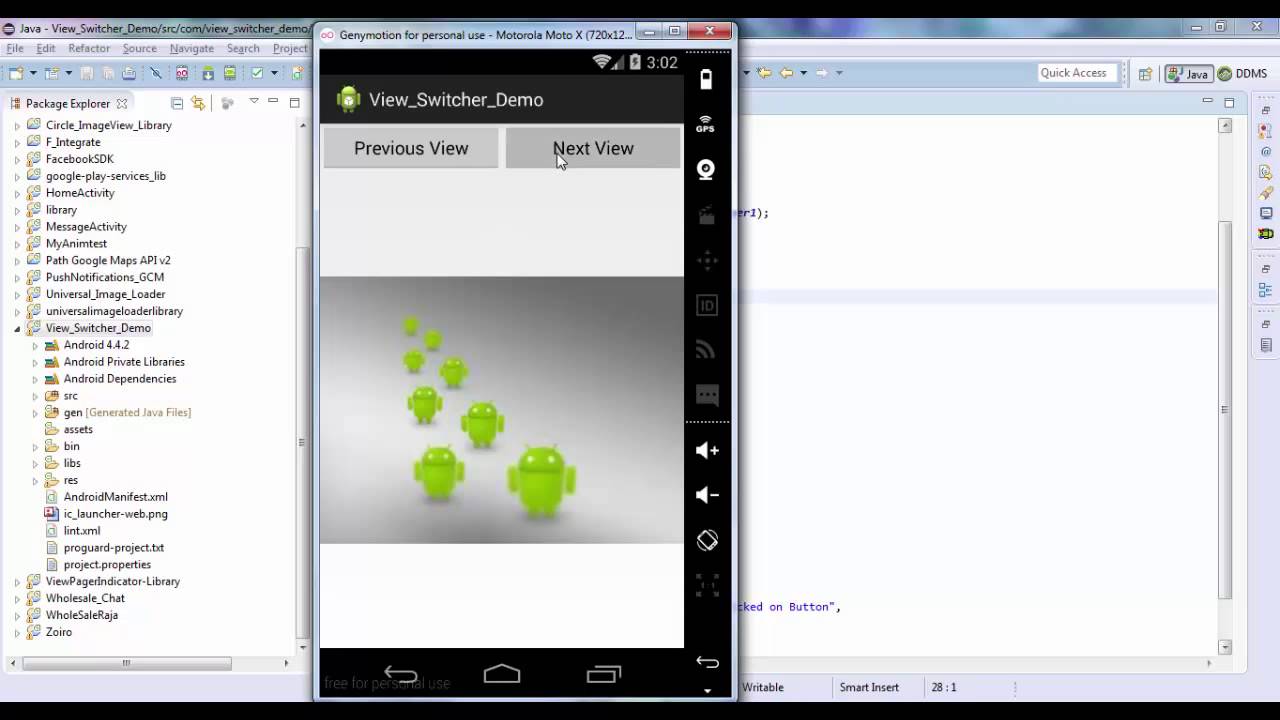 Android ViewSwitcher Demo