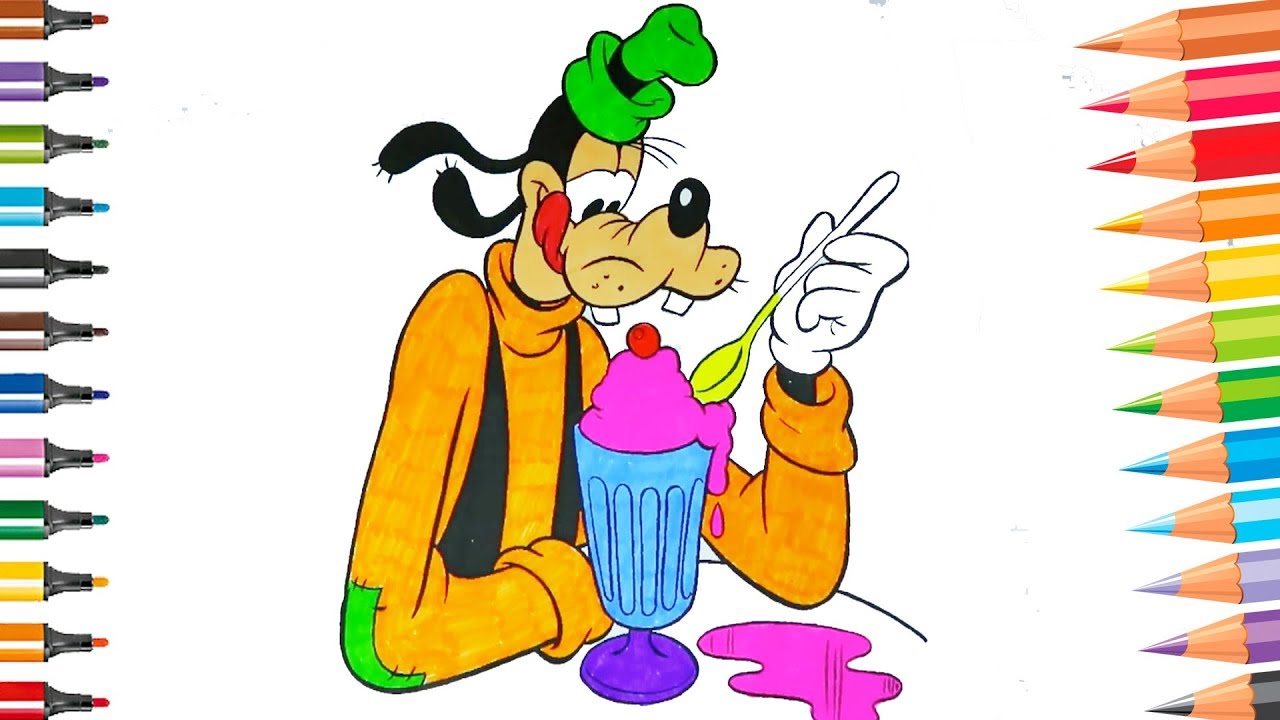 Goofy Disney Speed Coloring Pages for Kids