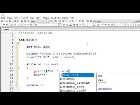 C Program to Print Natural Numbers Between Two Numbers using While loop