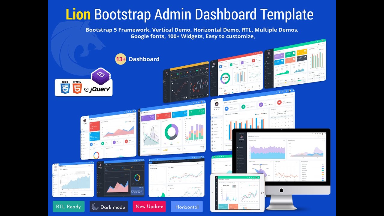 Lion Responsive Bootstrap Admin Template with LTR Light Theme