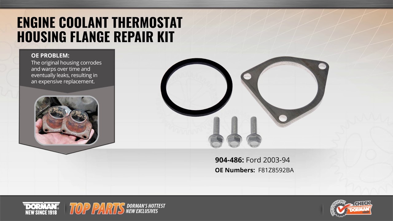 Highlighted Part: Engine Coolant Thermostat Housing Flange Repair Kit for Select Ford Diesel Models