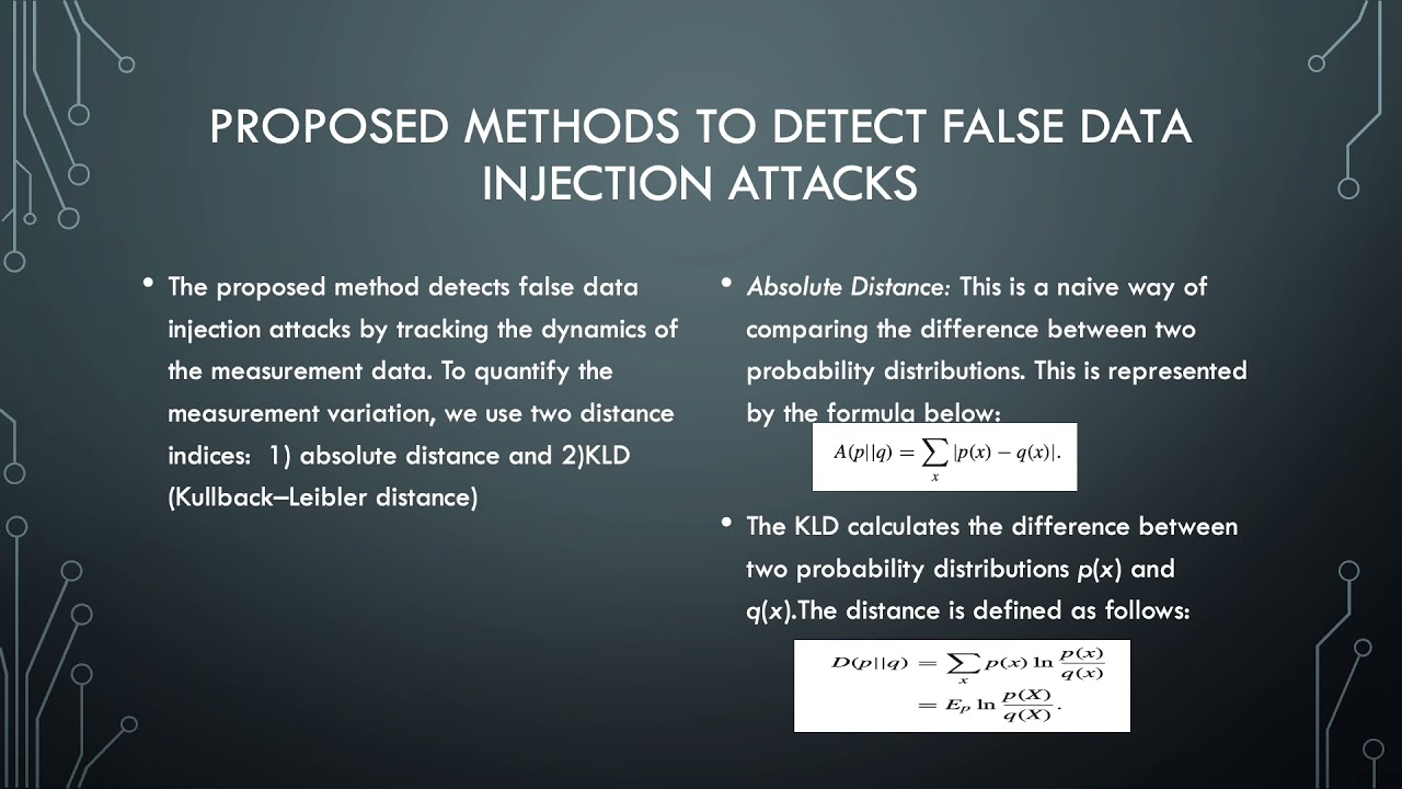 Detecting False Data Injection Attacks