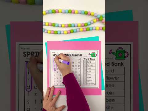 Word Search Puzzles for Kids Coloring Pages #kidslearning #kindergarten #spring #puzzle #kids