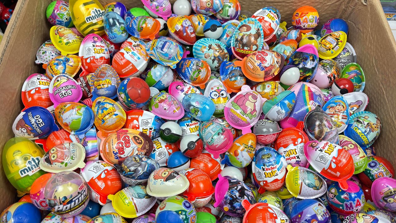 Unpacking So Many Surprise Egg and Kinder Joy With Surprise Toys Inside and Put Into The Box | ASMR