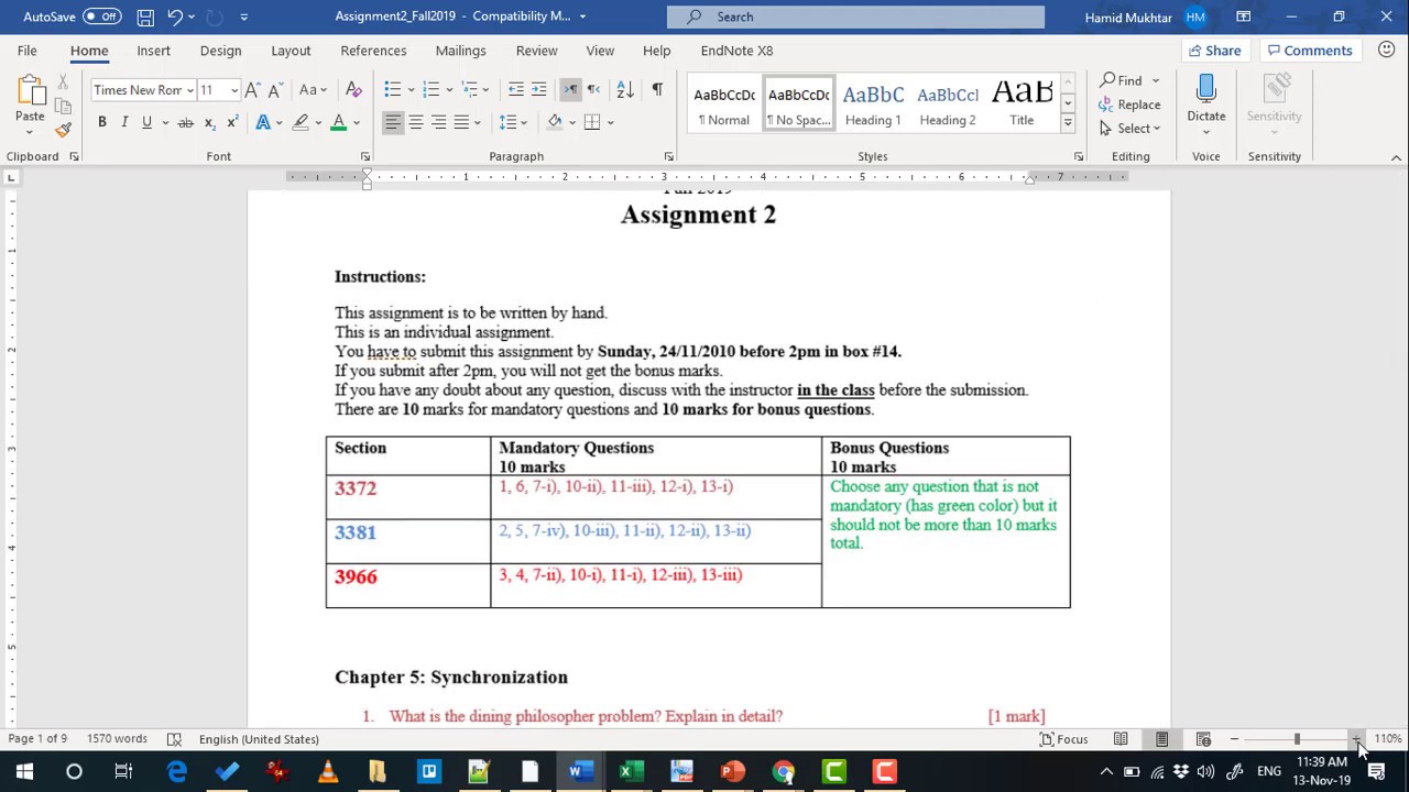 OS Assignment 2 Explanation - Fall 2019