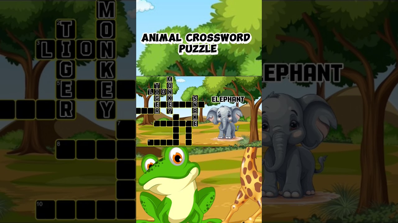 train the brain with animal crossword puzzles #animals #puzzle