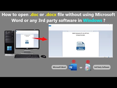 How to open .doc or .docx file without using Microsoft Word or any 3rd party software in Windows ?