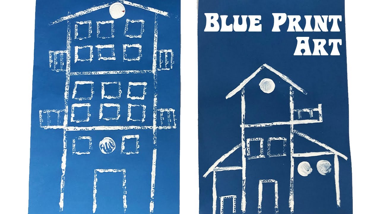 Blueprint Art - Easy Basic Shape Drawing Project for Kids!
