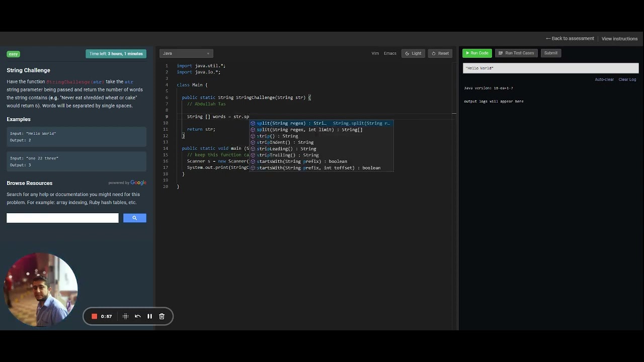 Coderbyte   Word Count - JAVA