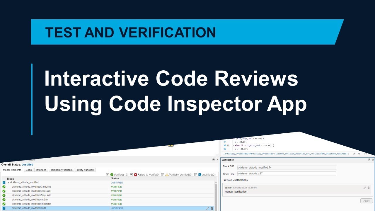 Interactive Code Reviews Using Simulink Code Inspector