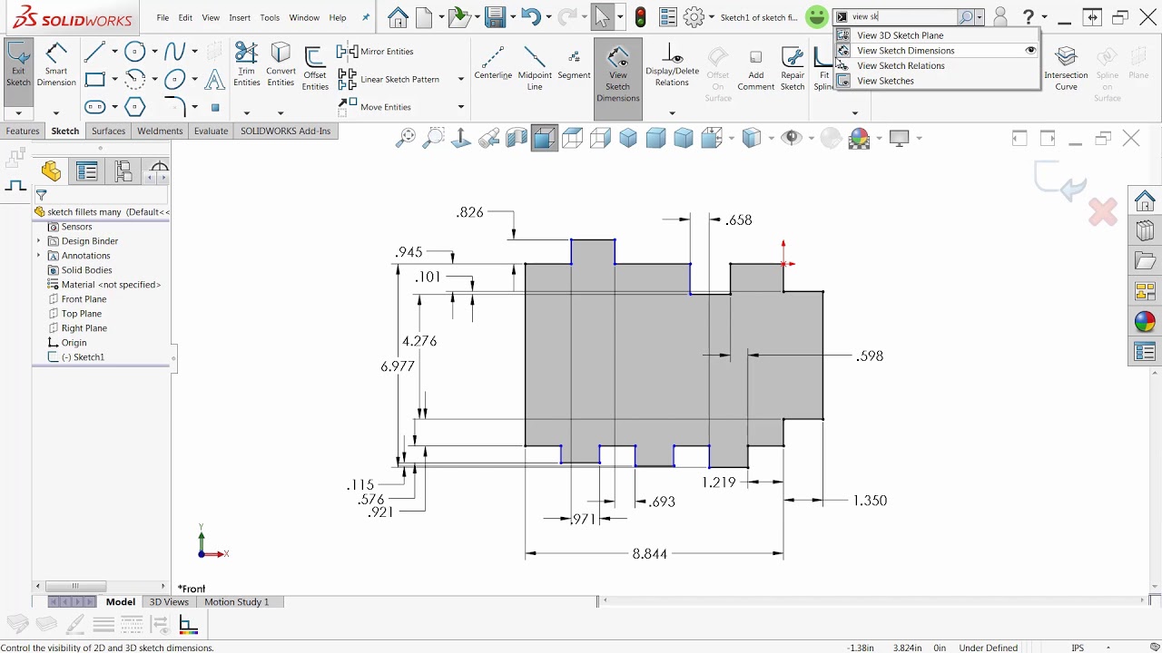 SOLIDWORKS - Introduction to Sketch Fillets