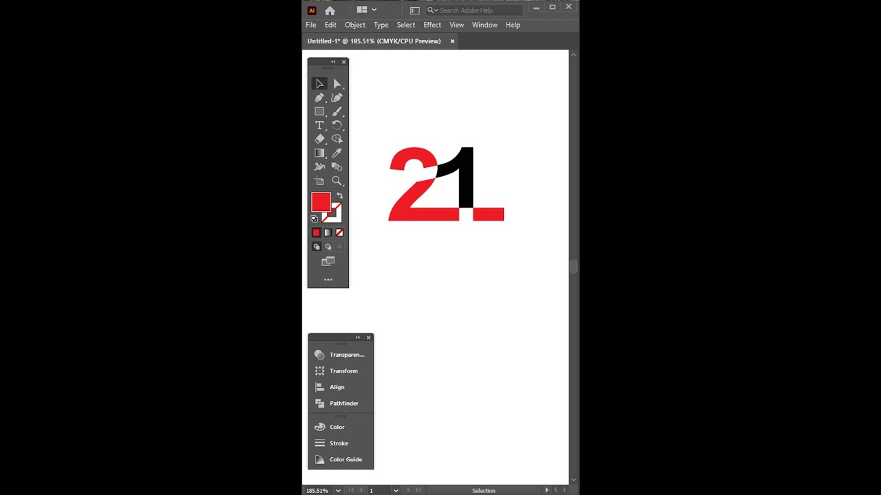 Illustrator Tutorial | Number 21 Logo Design | How to make logo design in Adobe Illustrator CC