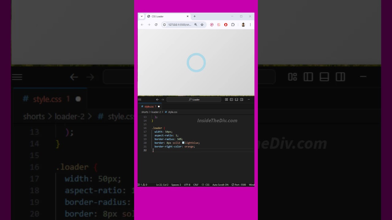 CSS Animation Tutorial | CSS Loader Challenge 10 #cssanimation #csstutorial #cssloader #shorts