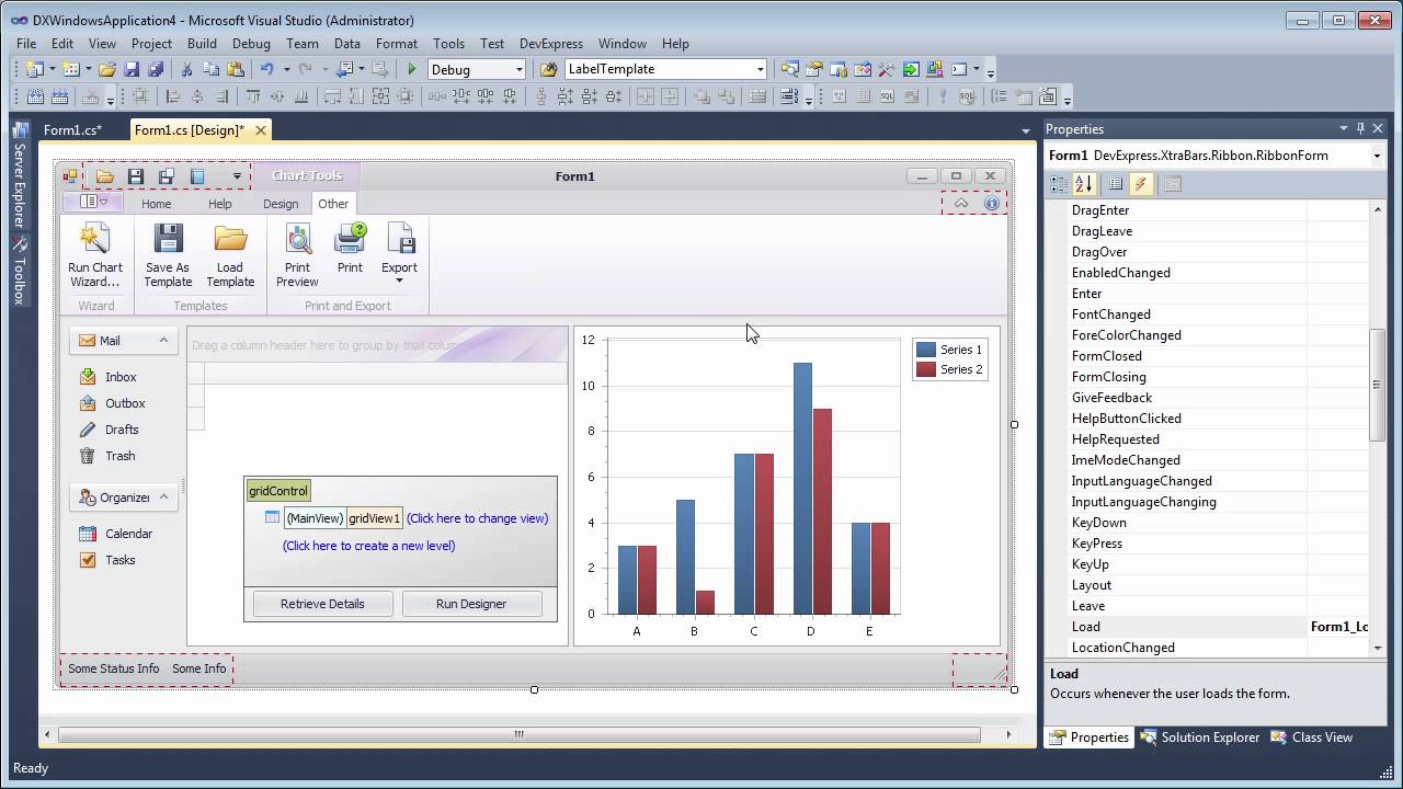 WinForms Charting: Adding a Chart Ribbon Tab