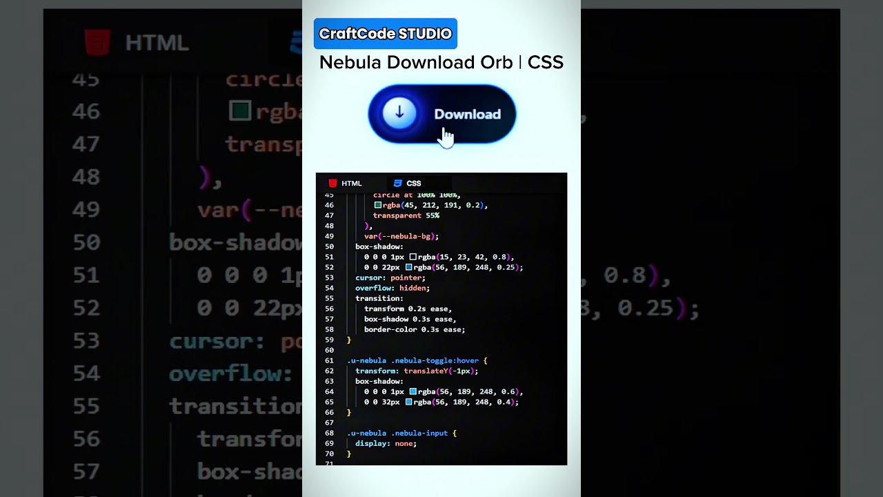 Nebula Download Orb | CSS | CraftCode STUDIO #coding #craftcodestudio #frontend #webdevelopnent #css