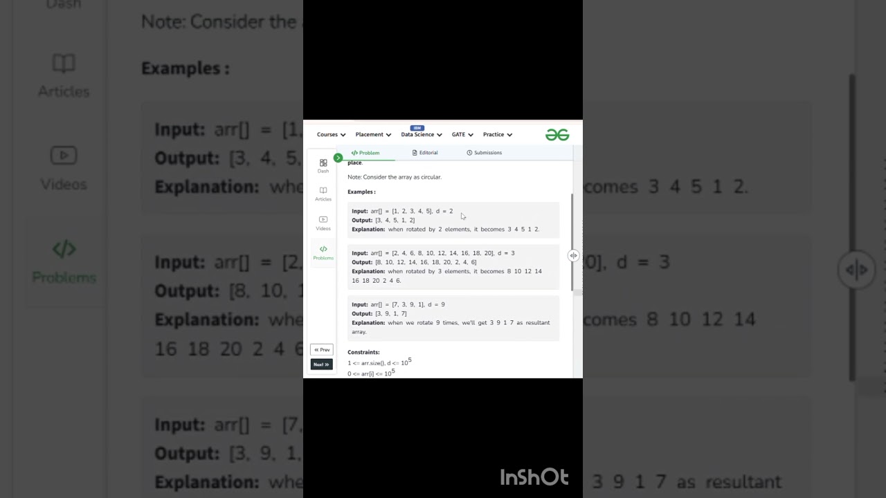 GFG 160| Day - 4 Rotate Array| java program #gfg160 #gfgsolutions #Java #dsa #160 #geeksforgeeks