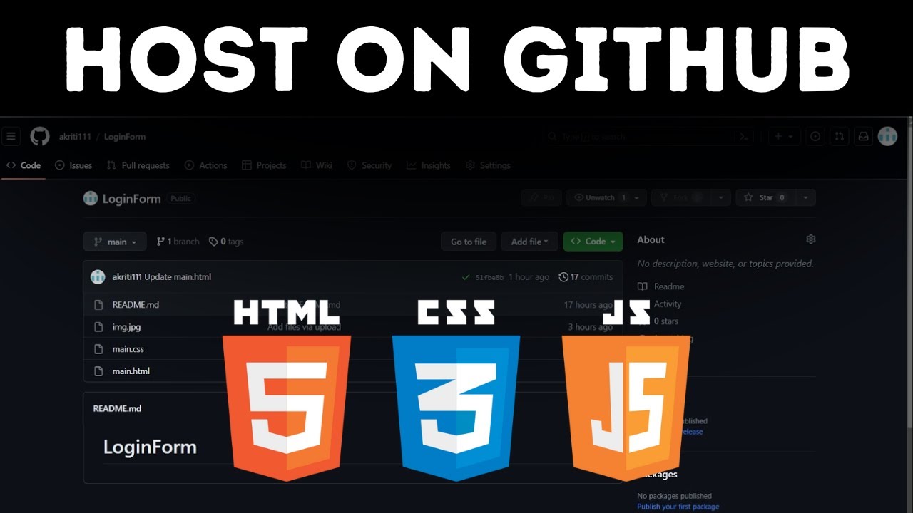 Host website on github for free | html | css | javascript | html css