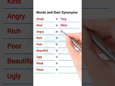 100 Words and Their Synonyms for Writers #english #esl