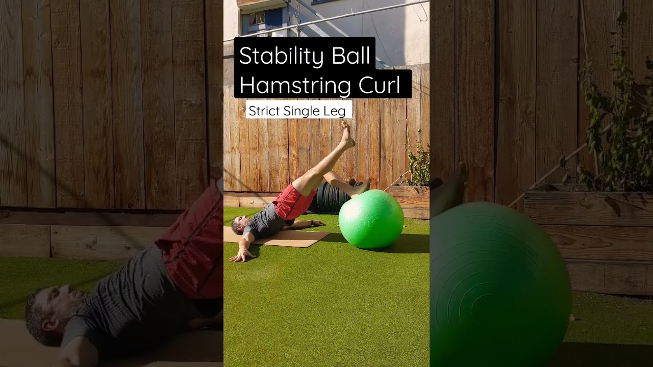 Stability Ball Hamstring Curl (Strict Single Leg)