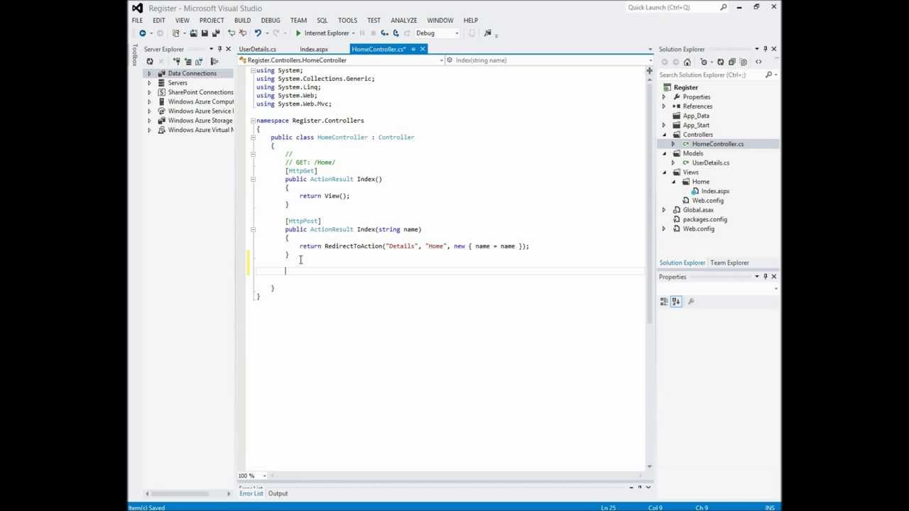 Creating an ASP.NET MVC 4 Application