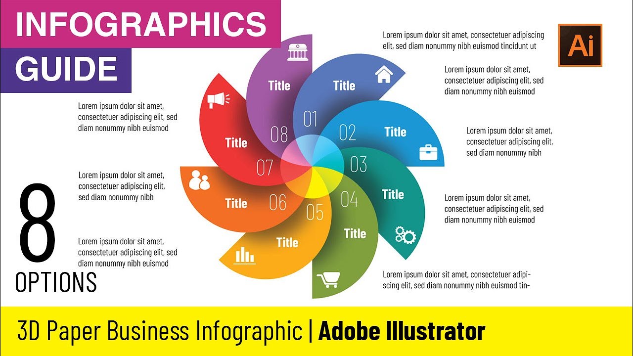 Tutorial: Abstract 3D Paper Business Infographic Template in Adobe Illustrator@InfographicsGuide