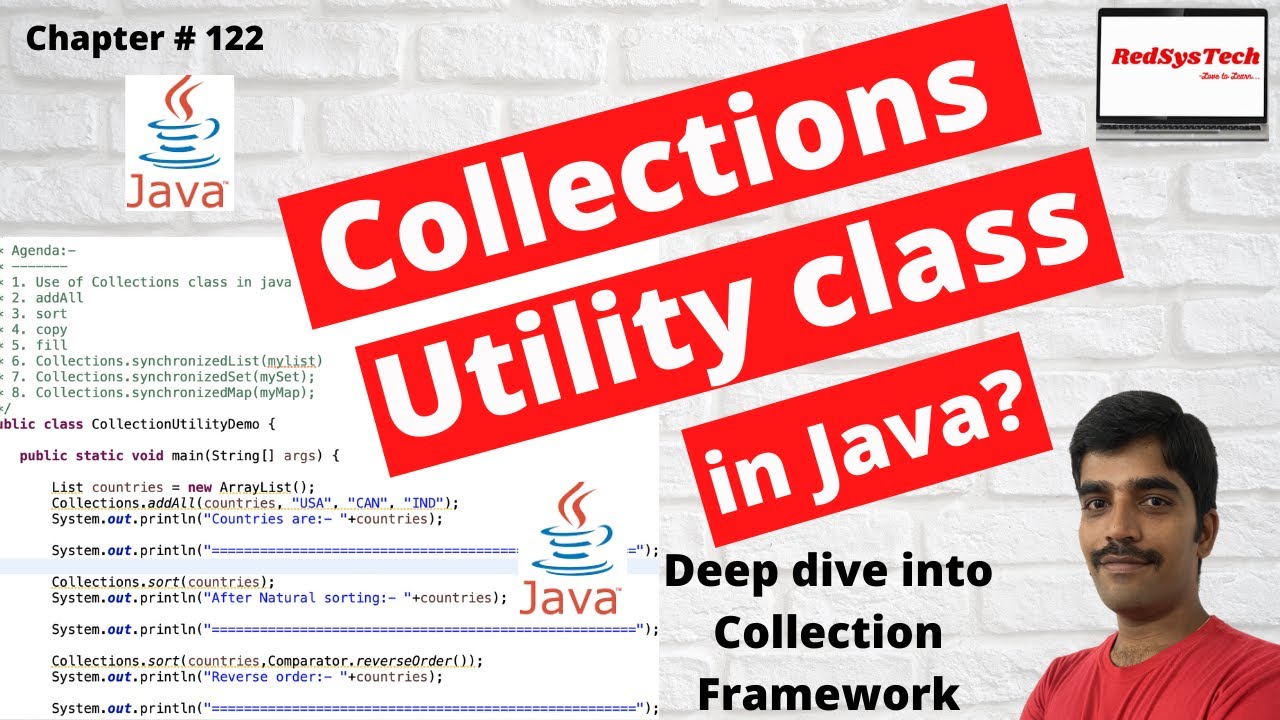 # 122 Collections Class in Java | Java.util.Collections Class | Java Collections | Java | RedSysTech