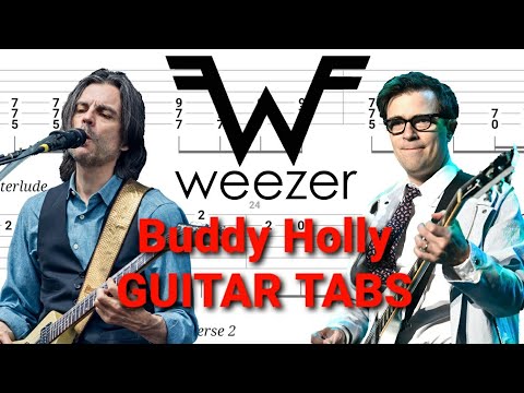Weezer - Buddy Holly | Rhythm & Lead GUITAR TABS | Cover | Tutorial | Lesson