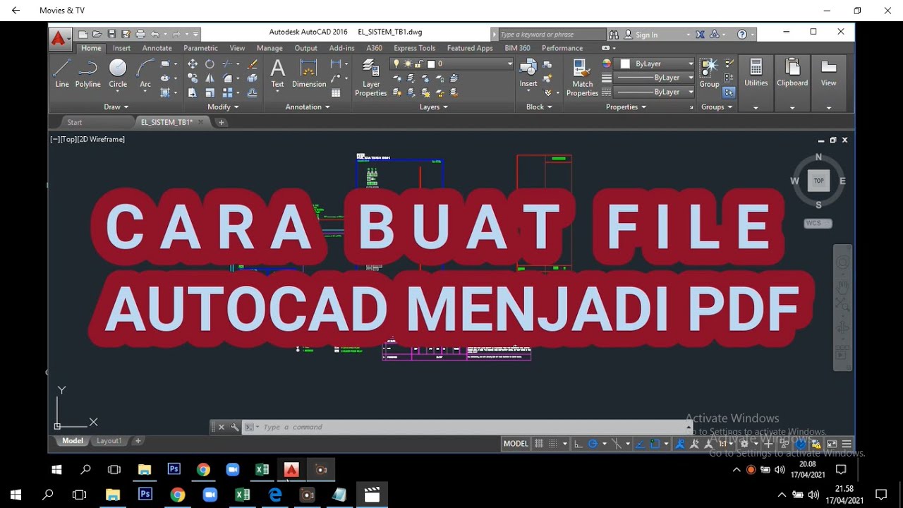 CARA SIMPAN FILE AUTOCAD KE FORMAT PDF