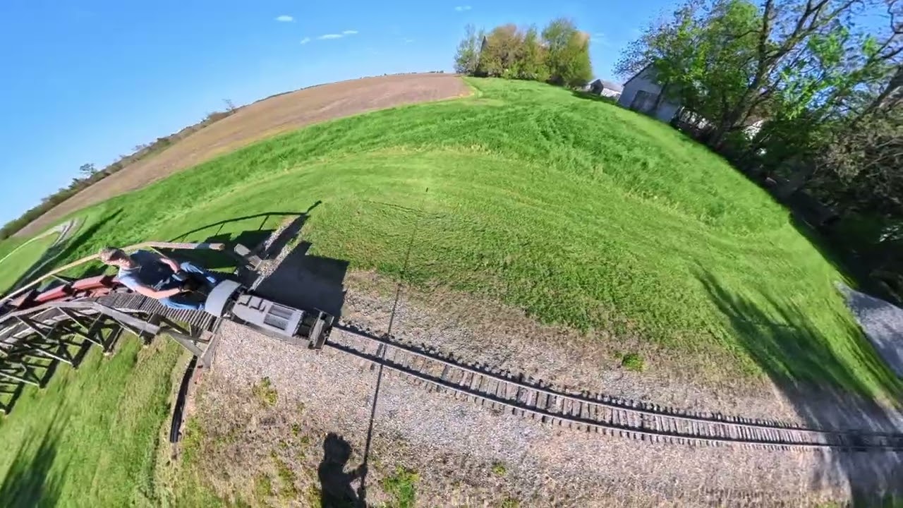 2026 Spring work day - MOW train over the newly laid ties on the trestle
