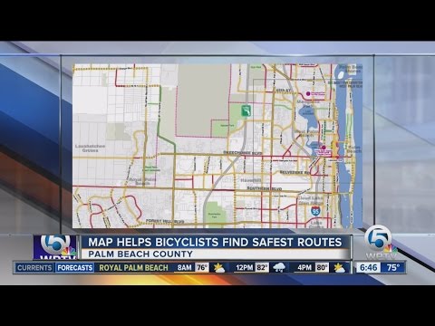 Map helping Palm Beach County bicyclists find safest routes