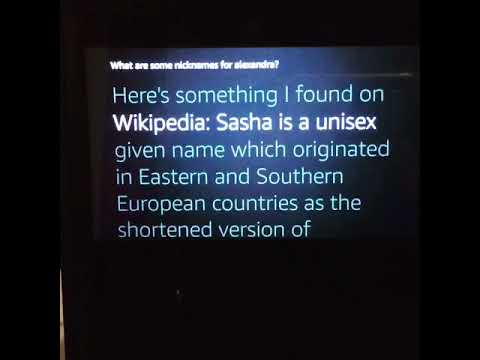 Sasha - nickname for Alexandra