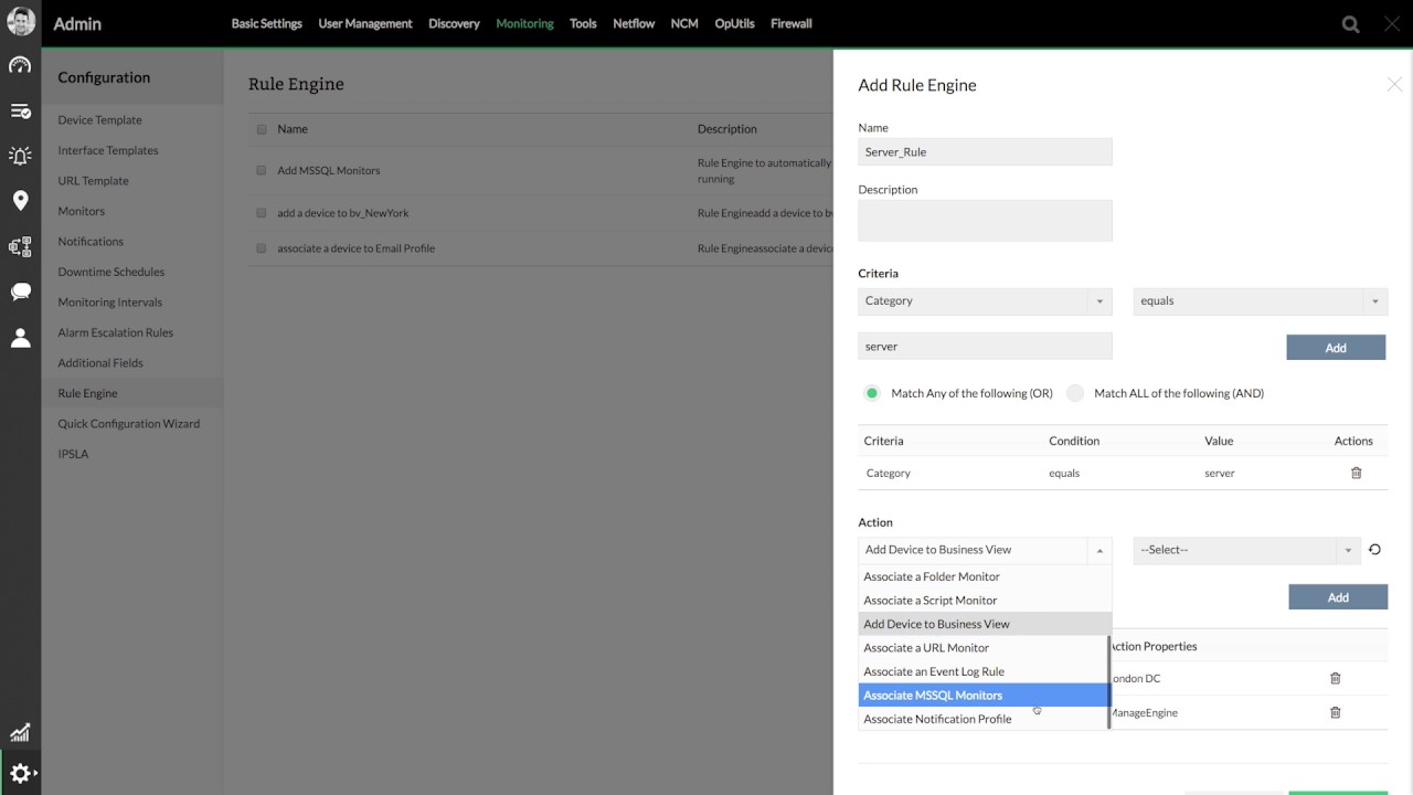 How to automate the device configuration in OpManager?