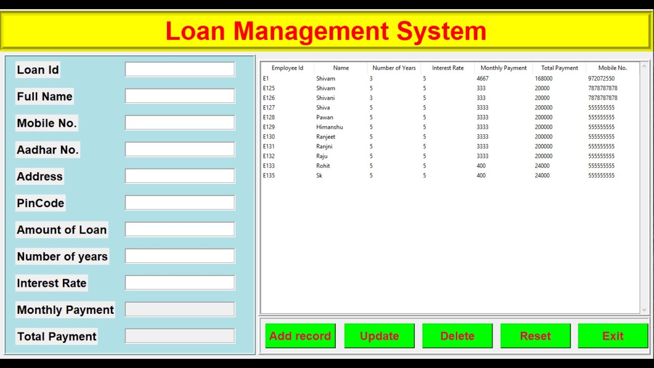 Overview of Loan Management System Developed in Python || TkinterProject || Python GUI Programs