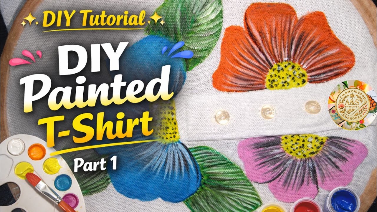 Fabric Paint T-Shirt Tutorial for Beginners part 1 | Transform Your T-Shirt with Fabric Paints 