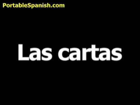 Spanish word for cards is las cartas