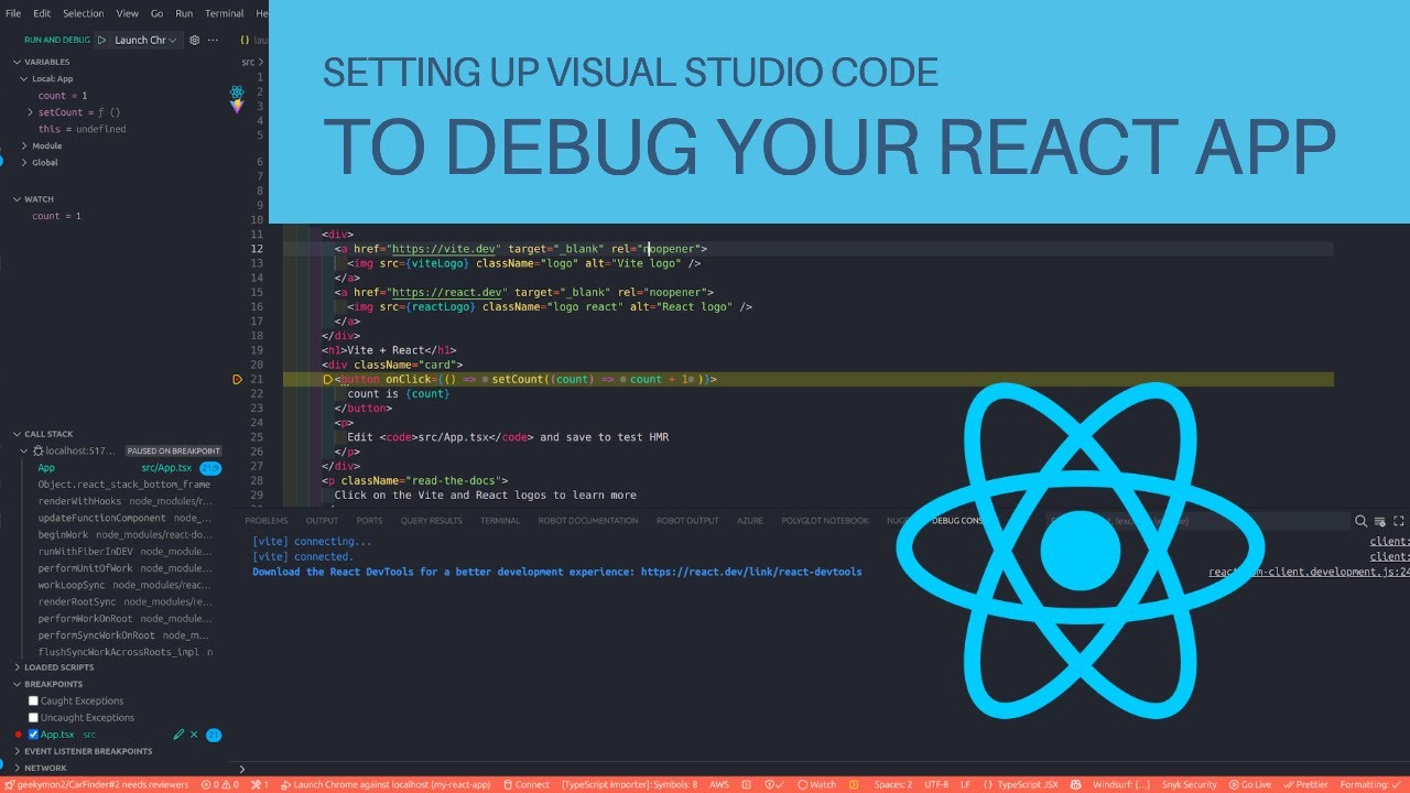 Setup Visual Studio Code for Debugging React Apps