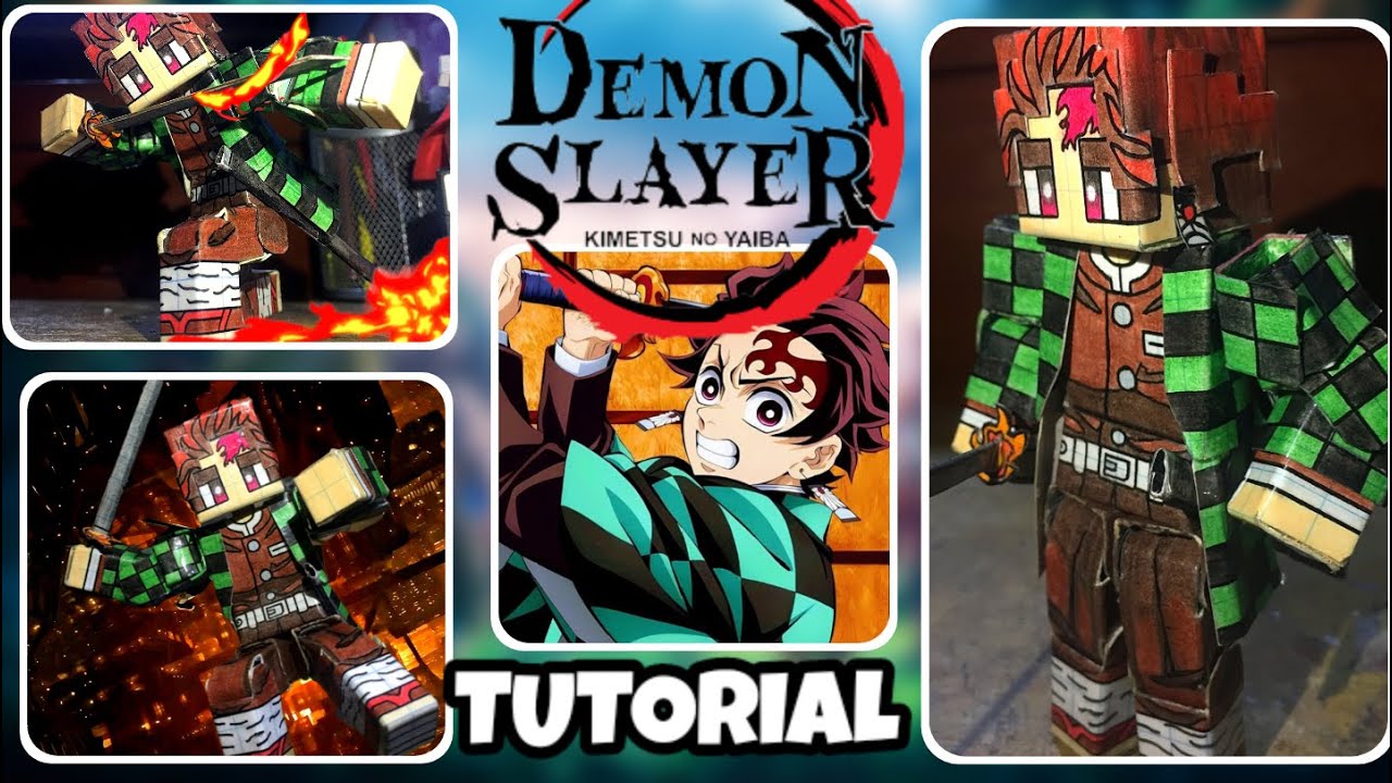 How to make a TANJIRO KAMADO from DEMON SLAYER Papercraft MINECRAFT articulated figure