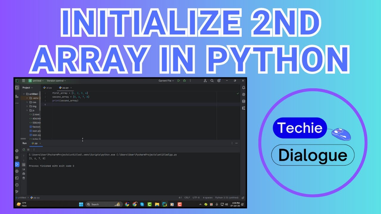 How to Initialize 2nd Array in Python