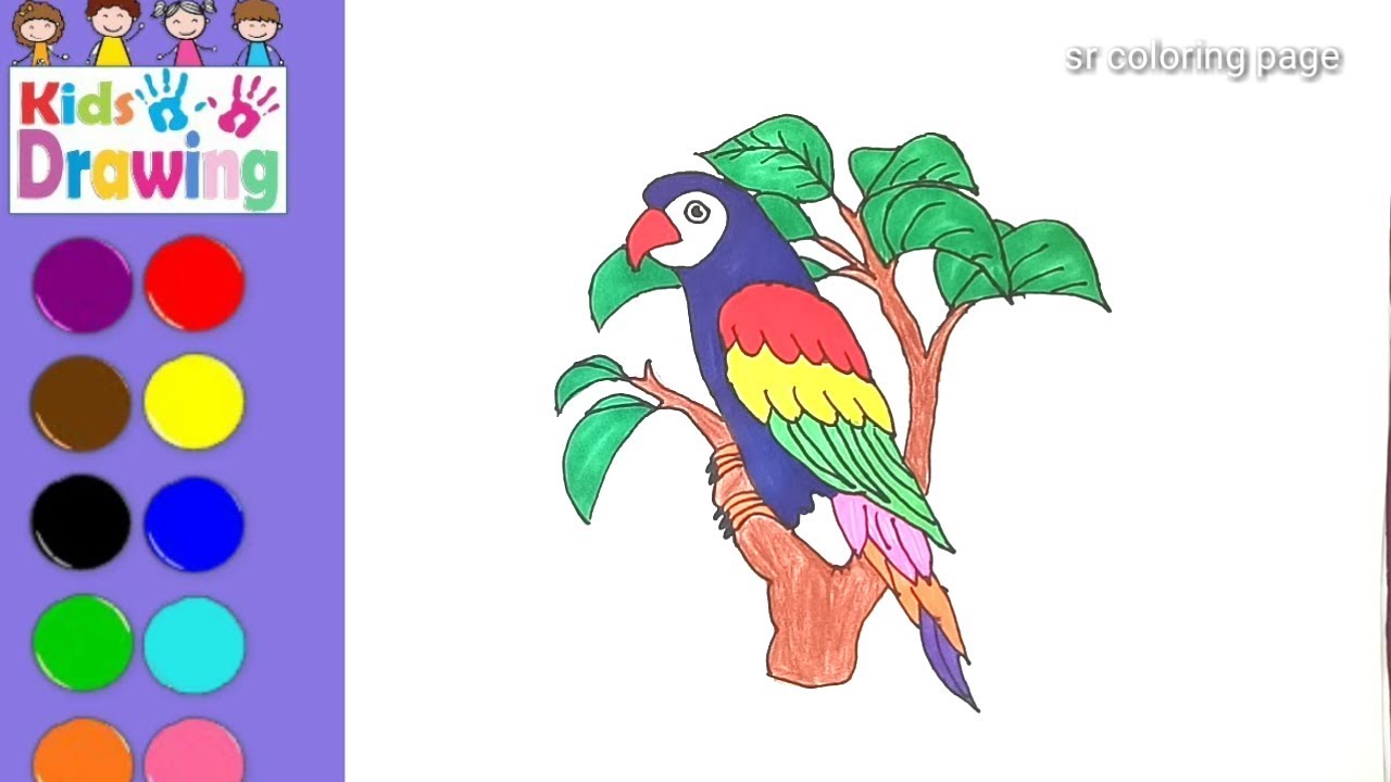 How to draw a bird /coloring pages for kids