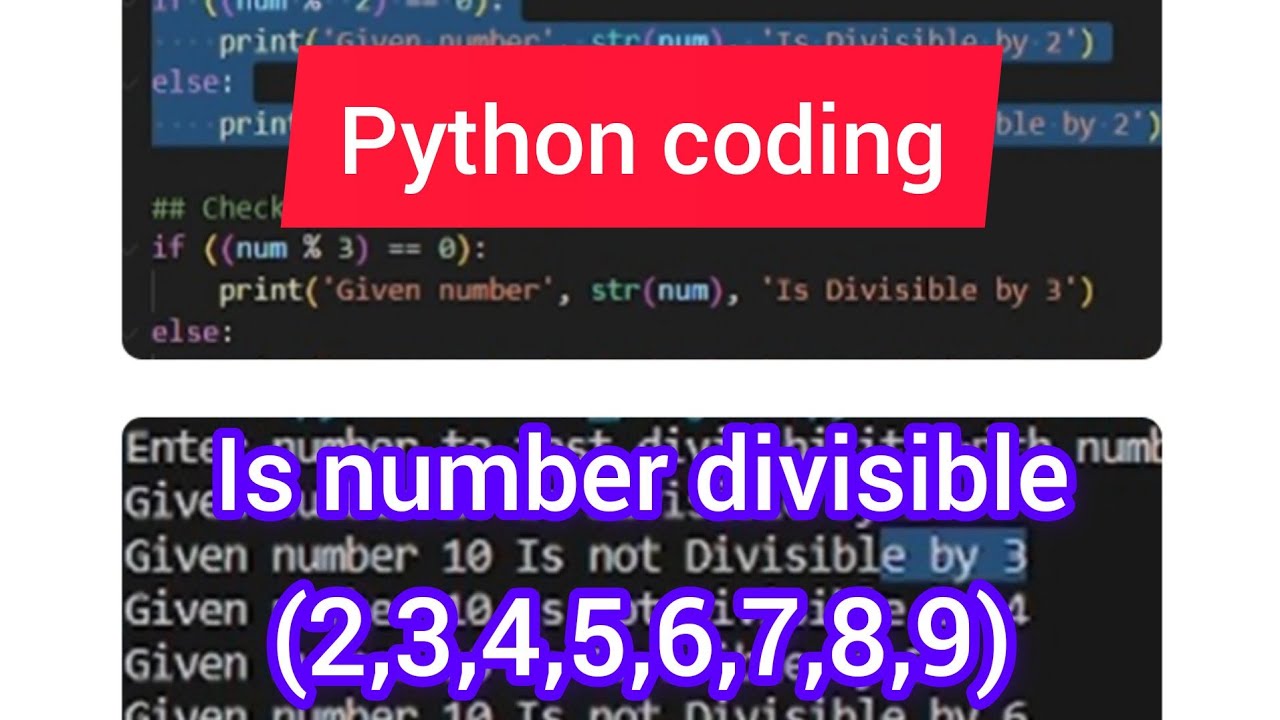 Find Divisibility of number in python | Python Coding basic | python tutorial Tables in python