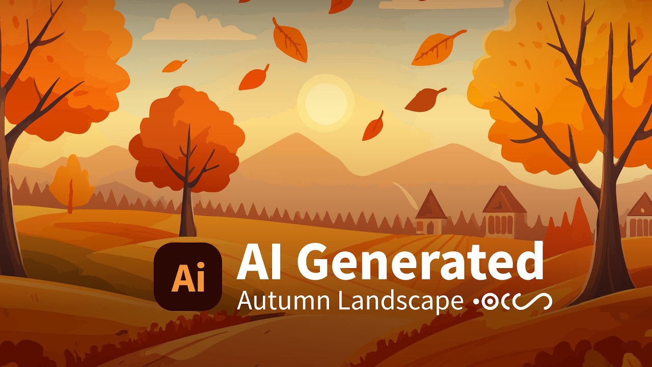 AI Generated 🍂 (Autumn Landscape): #AdobeIllustrator Craft | #AIDesignCraft