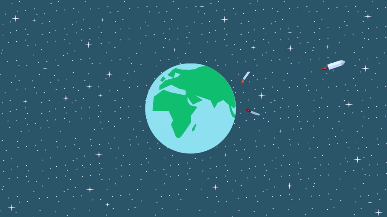 Space : Rocket Launching - Flat Animation