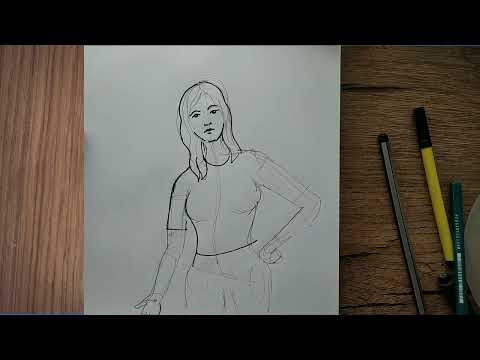 How to draw a girl, female woman – body part 1 , easy step by step ...