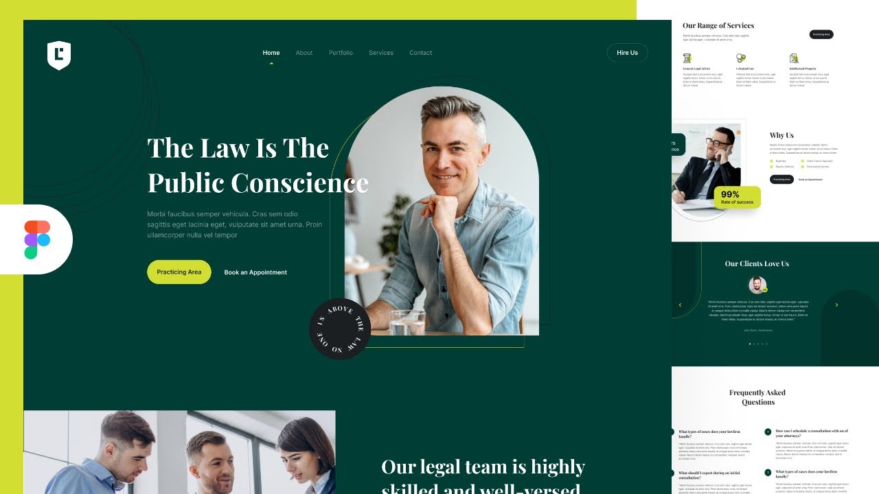 FIGMA Tutorial - How to Design a Unique and Modern Layout for Lawyer Website