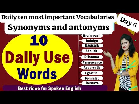 Synonyms and antonyms|English vocabularies|important words| Basic vocabularies|