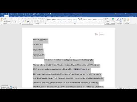 How to Format Annotated Bibliography